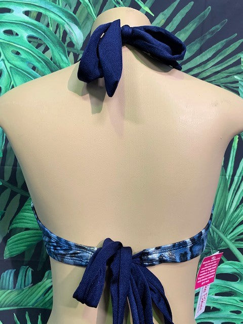 Britney Halter Blue Gold Leopard Fresh Peaches Bikinis