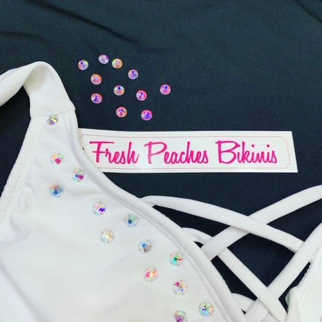 Britney Halter Bling Bling White Fresh Peaches Bikinis